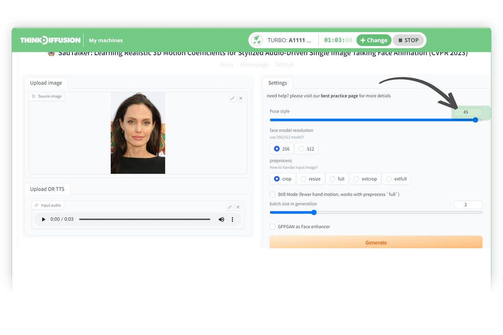 SadTalker - Talking head videos