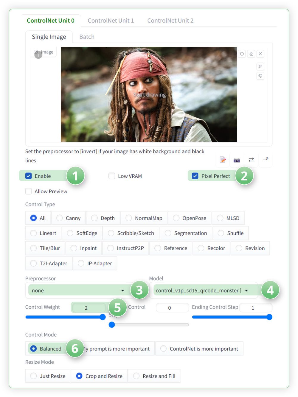 Hidden faces and text with ControlNet QR Code Monster