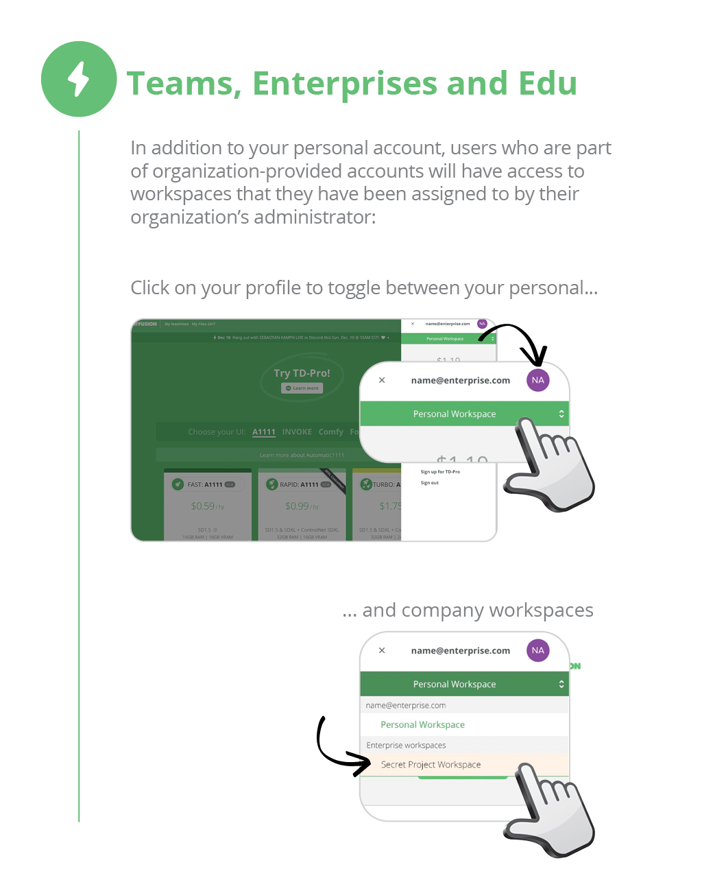 Signing up on ThinkDiffusion