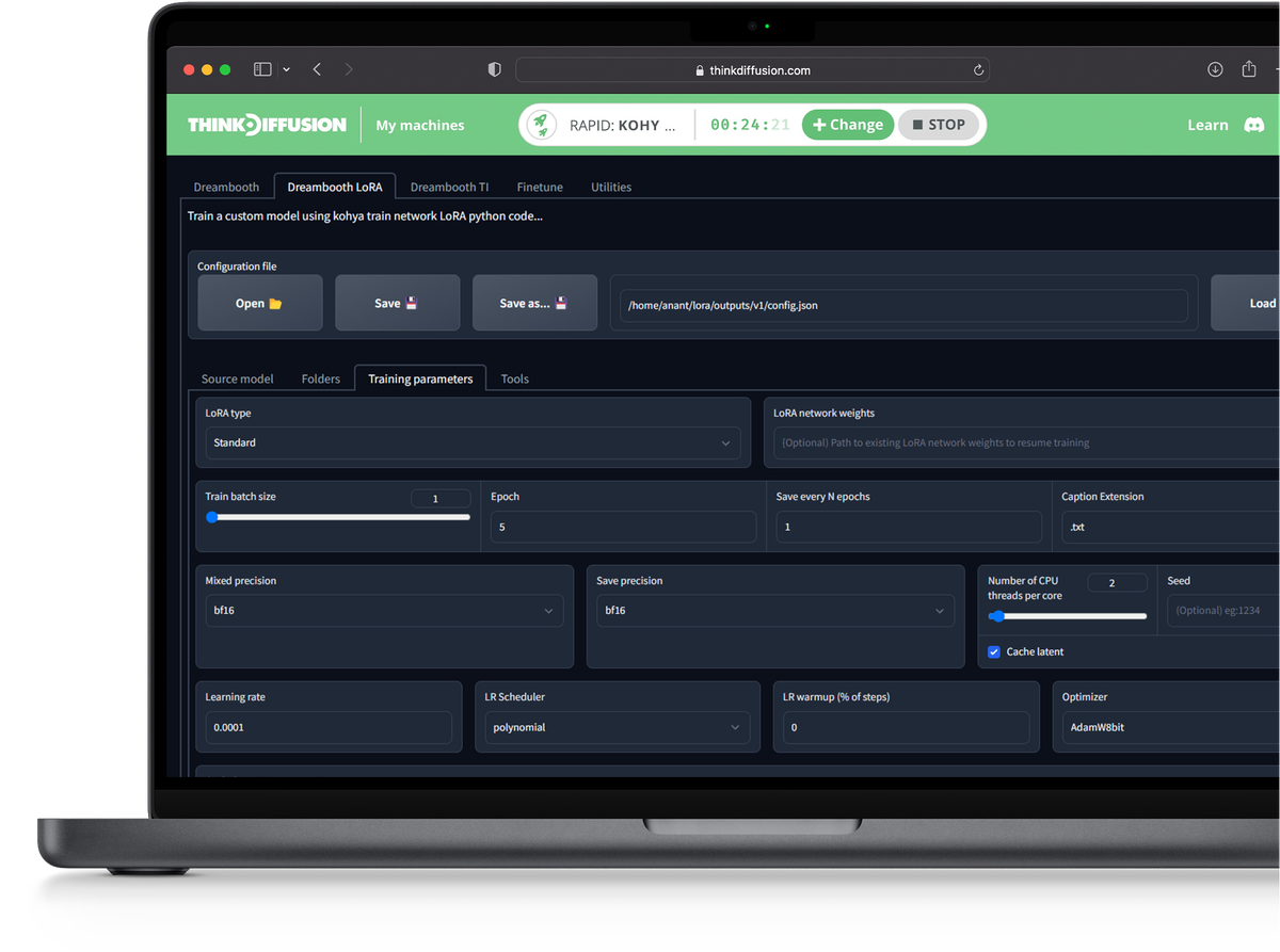 Kohya - ThinkDiffusion